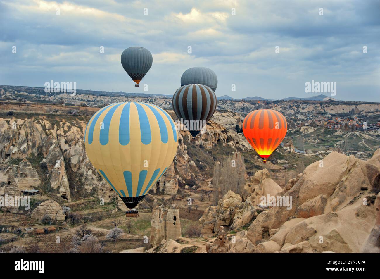 Hot air balloons over rocky hi-res stock photography and images - Alamy