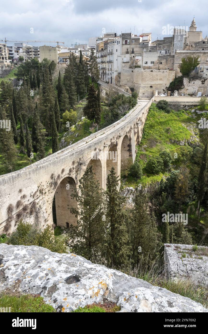 The famous aqueduct bridge from roman times in gravina hi-res stock ...