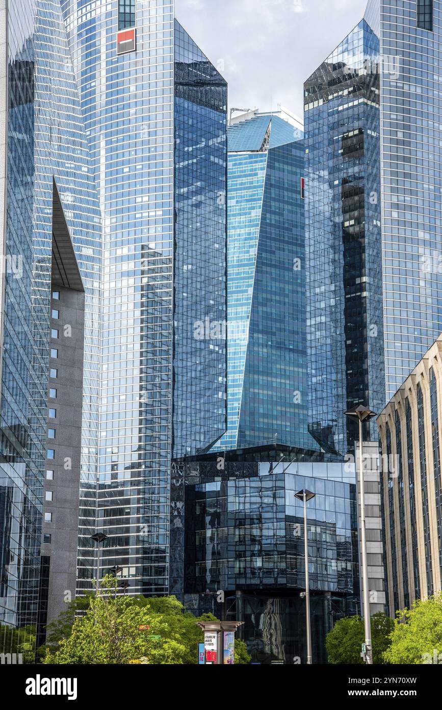 PARIS, FRANCE, MAY 29, 2022, Scenic skyscrapers with glass facades at ...