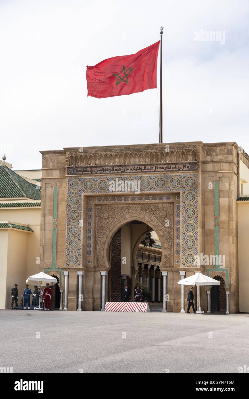 Main entrance of the Royal Palace in Rabat, Morocco, Africa Stock Photo ...