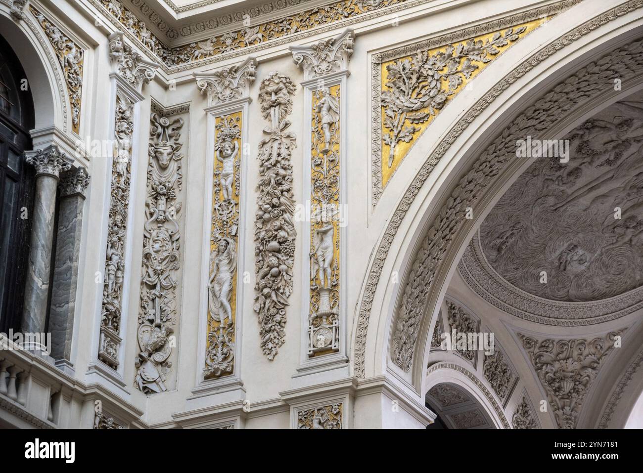 Gallery Umberto I in Naples, built in the Art Nouveau design, Southern ...