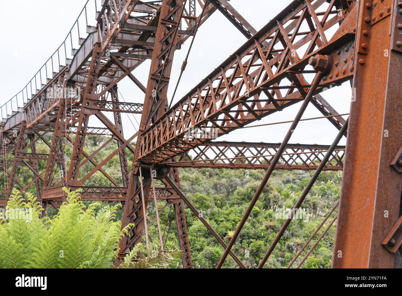 Old unused iron train bridge at the Old Coach Road, North Island of New ...