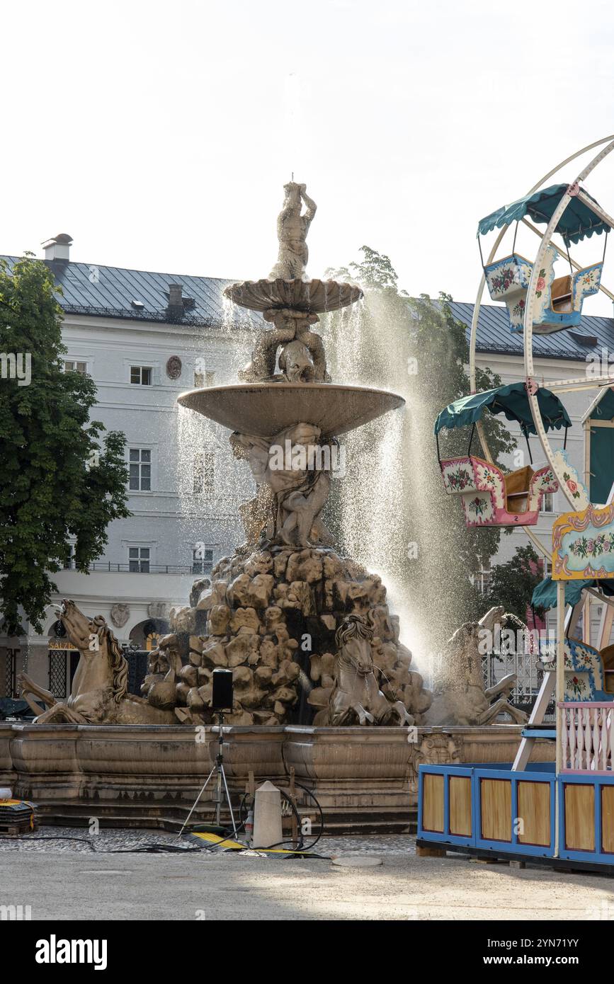 Early Morning at the Baroque Fountain on the Residenz Square in ...