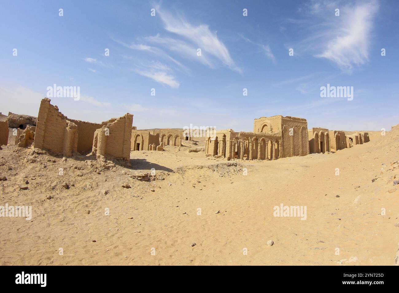 Ancient christian necropolis of Al Bagawat, old empty graves, Egypt ...
