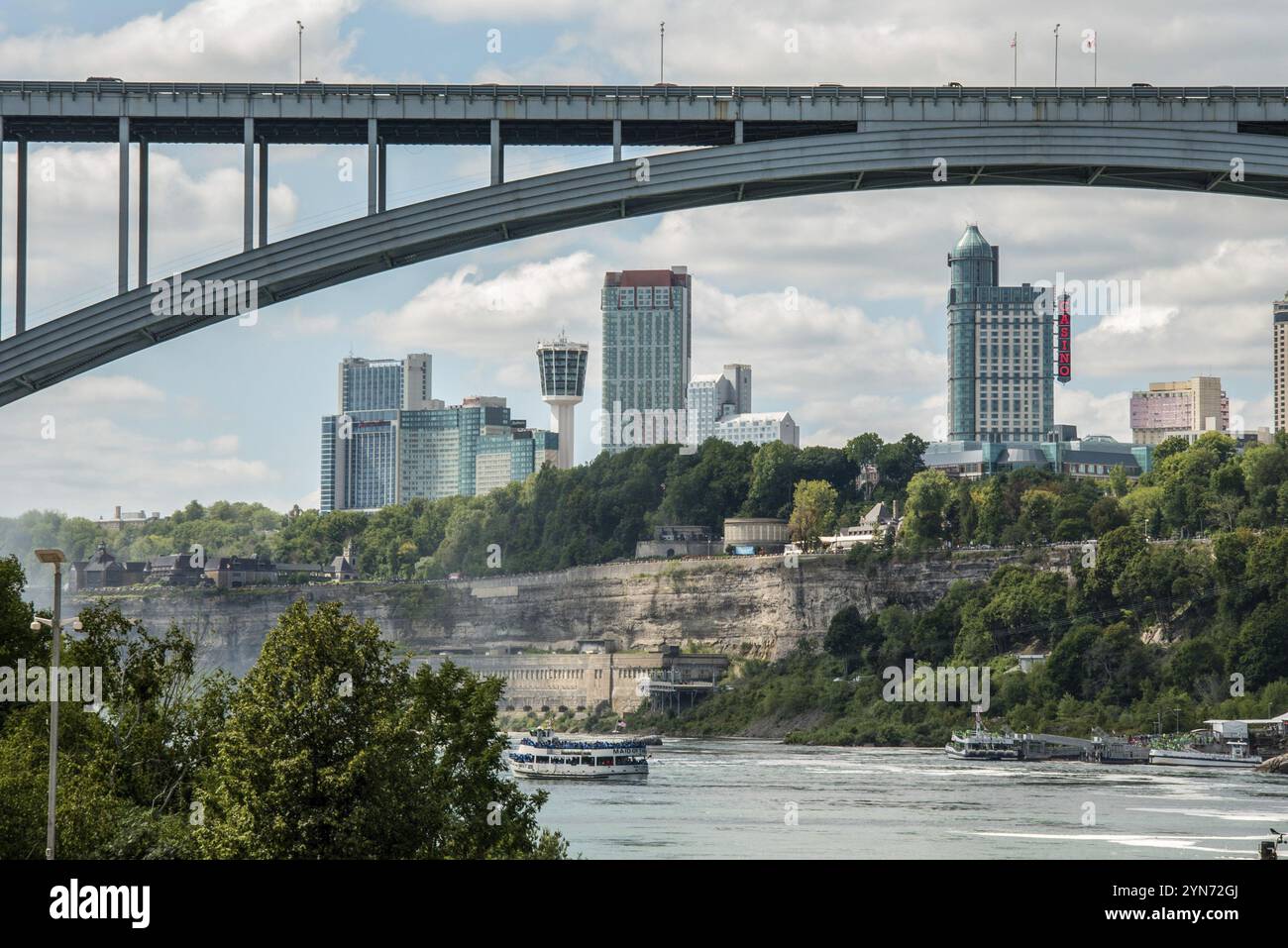 Rainbow International Bridge at Niagara Falls from the US side Stock ...
