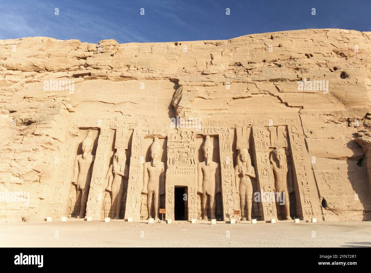 Entrance to the Nefertari temple in Abu Simbel, Lake Nasser, Egypt ...