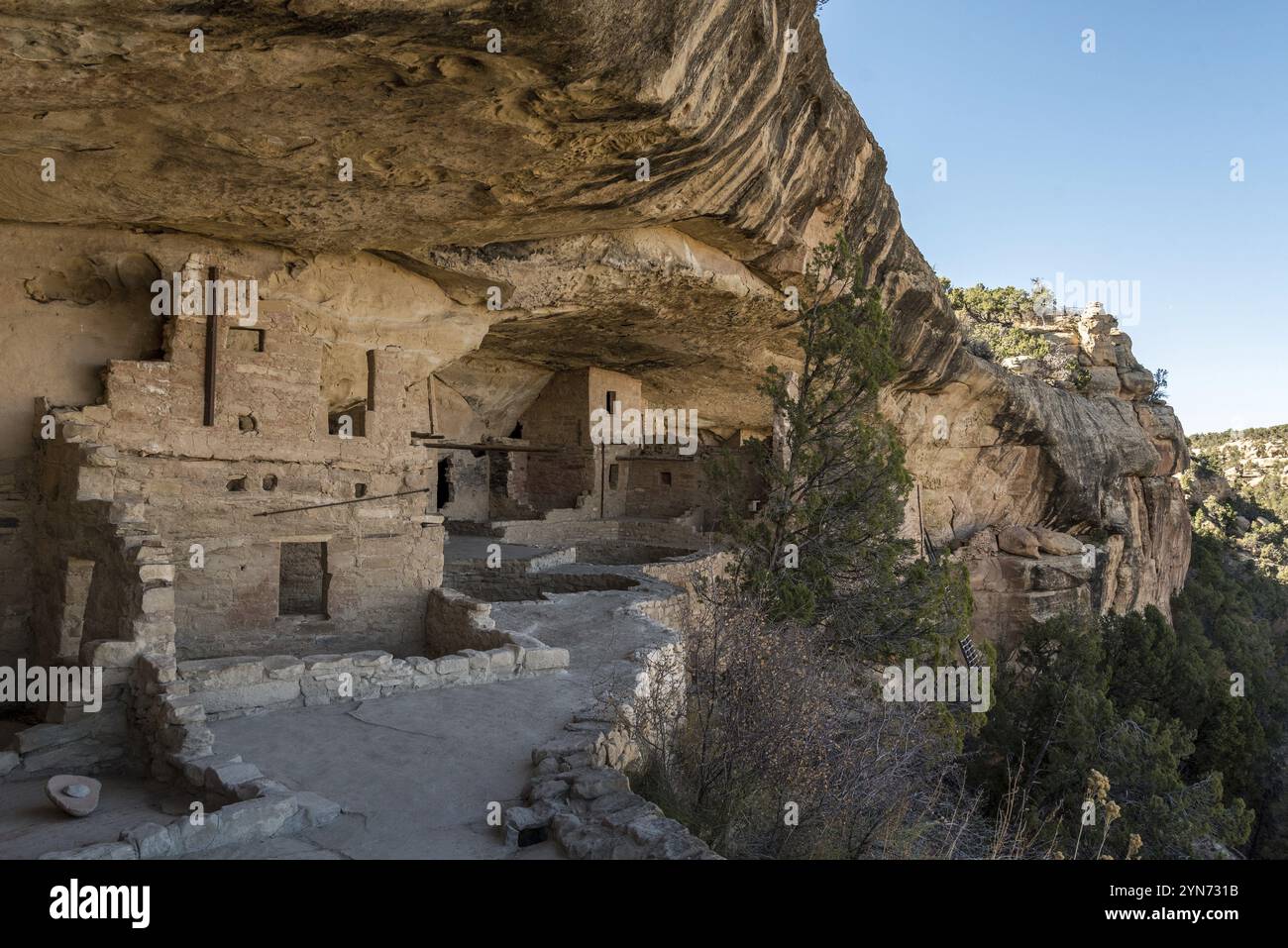 Famous ancient dwellings of native Americans in the Mesa Verde National ...