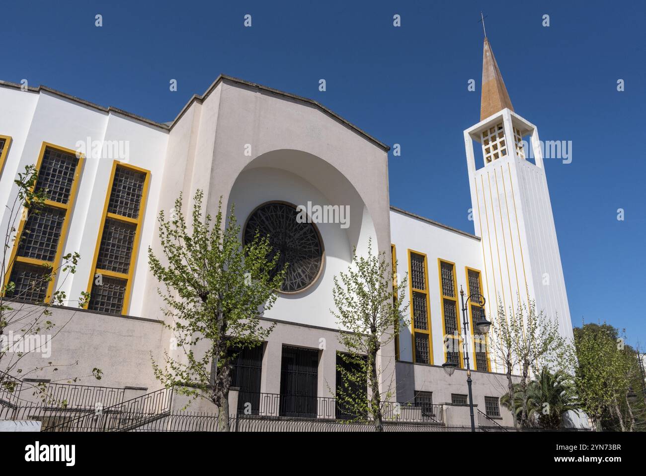 The catholic cathedral of the Holy Spirit in the city center of Tangier ...