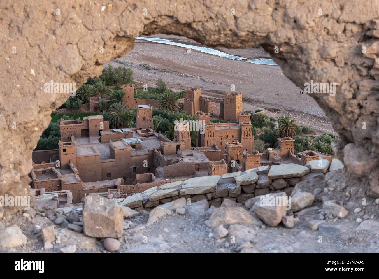 Scenic historic clay houses in the ancient UNESCO town of Ait Ben ...