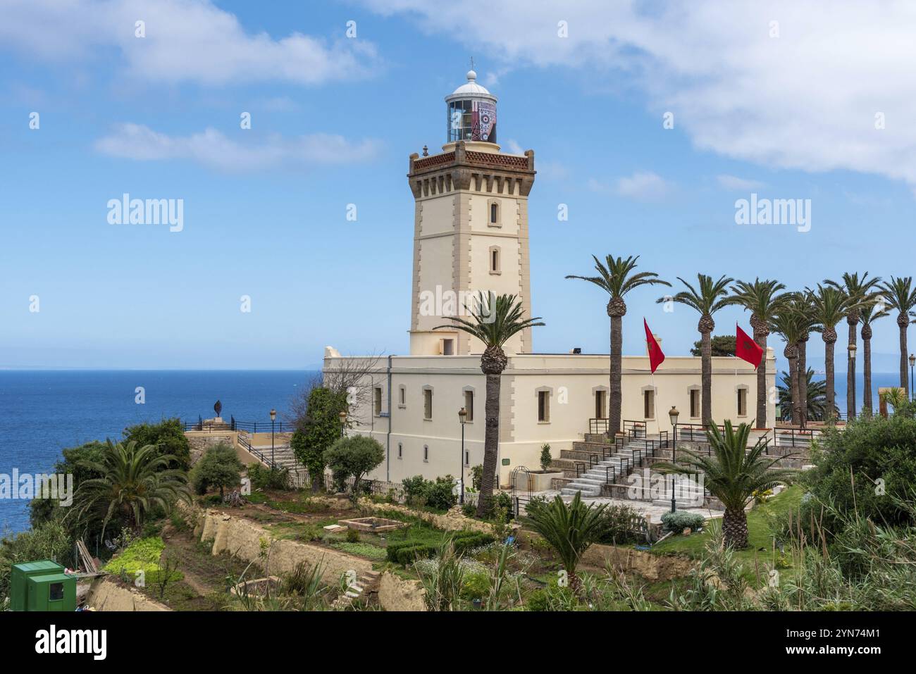 Scenic lighthouse at Cap Spartel near Tangier, Morocco, Africa Stock ...