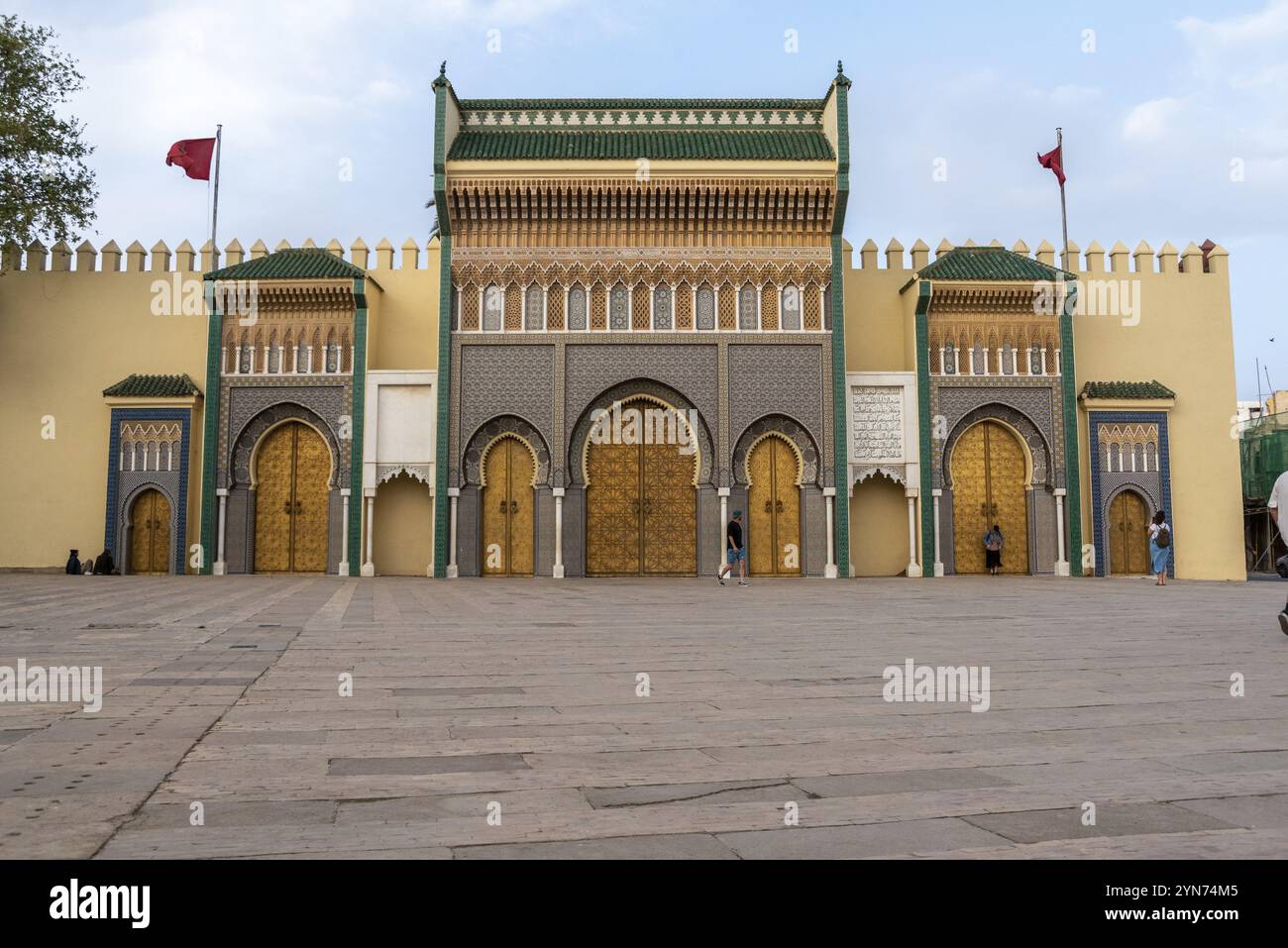 Famous golden main entrance of the Royal Palace in Fes, Morocco, Africa ...
