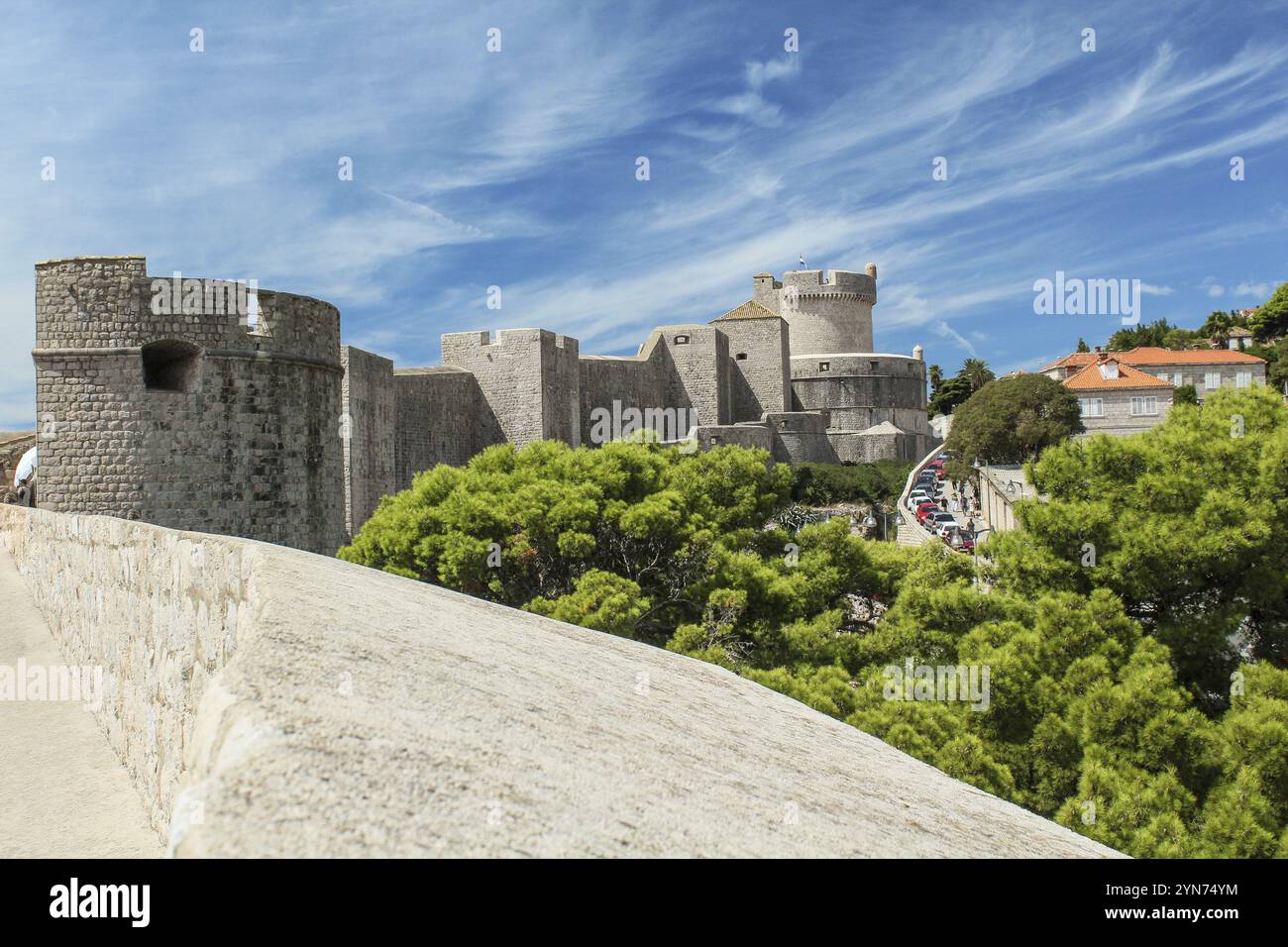 The famous strong city wall of Dubrovnik, Croatia, Europe Stock Photo ...