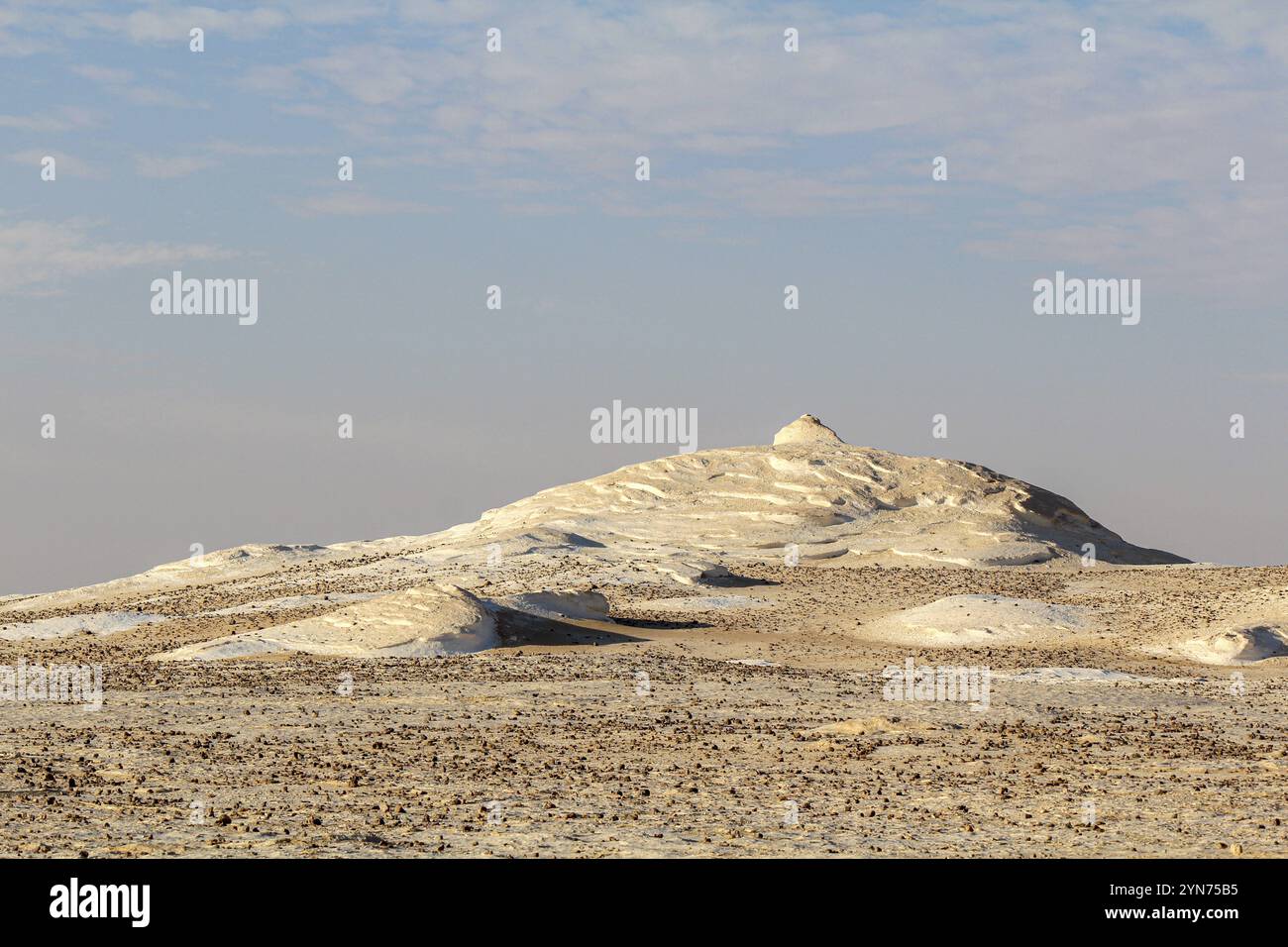 Bizarre limestone formations in the Lybian desert, white desert near ...