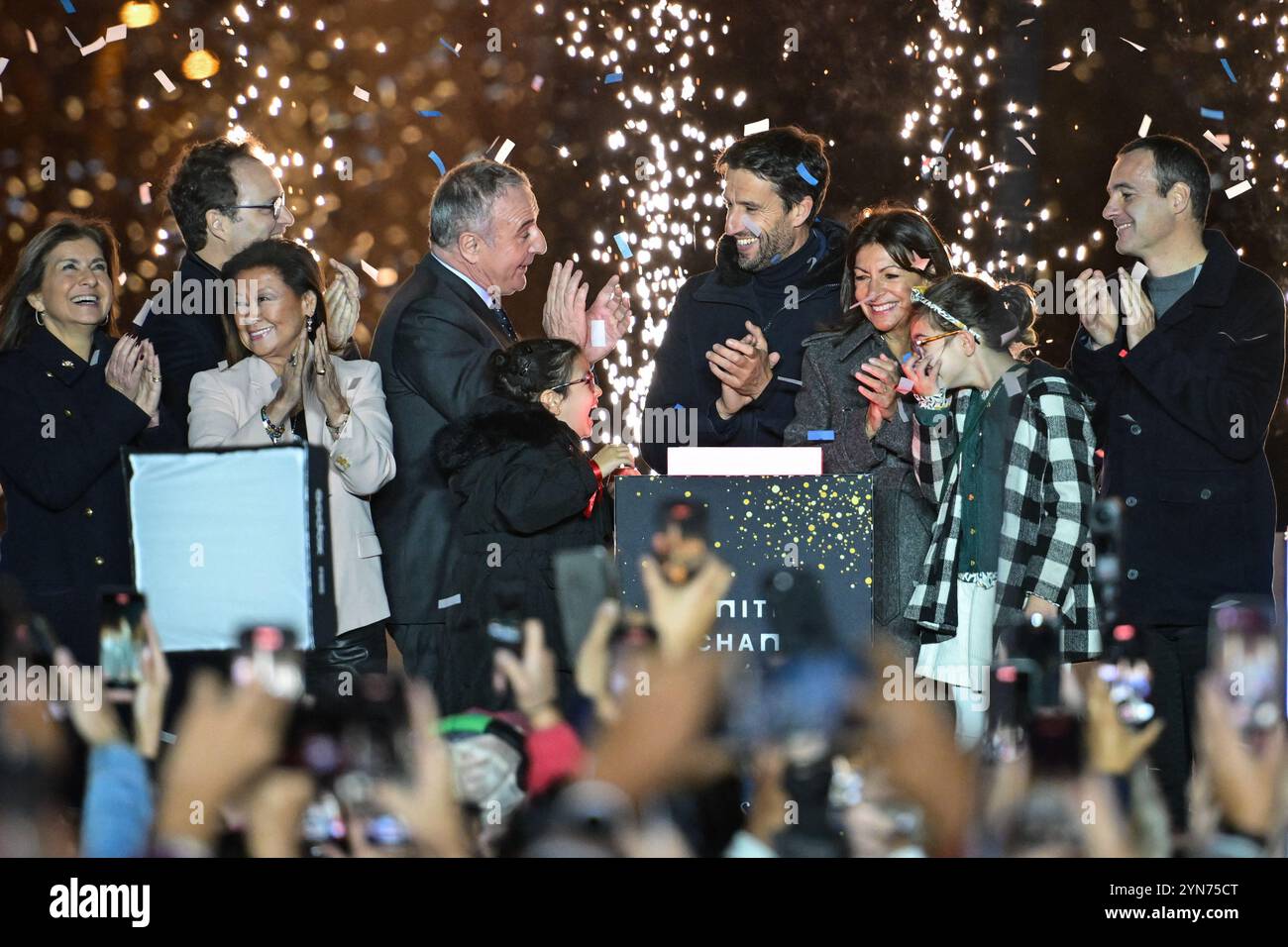 President of Paris 2024, Tony Estanguet, Mayor of Paris Anne Hidalgo ...