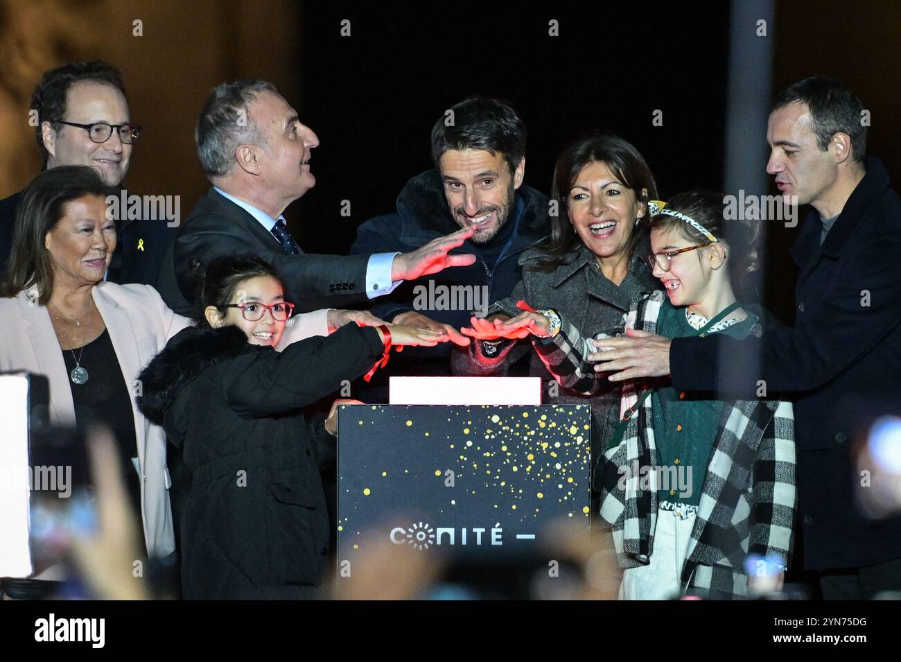 President of Paris 2024, Tony Estanguet, Mayor of Paris Anne Hidalgo ...