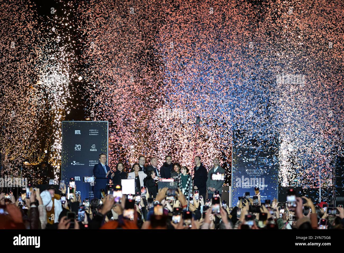 President of Paris 2024, Tony Estanguet, Mayor of Paris Anne Hidalgo ...