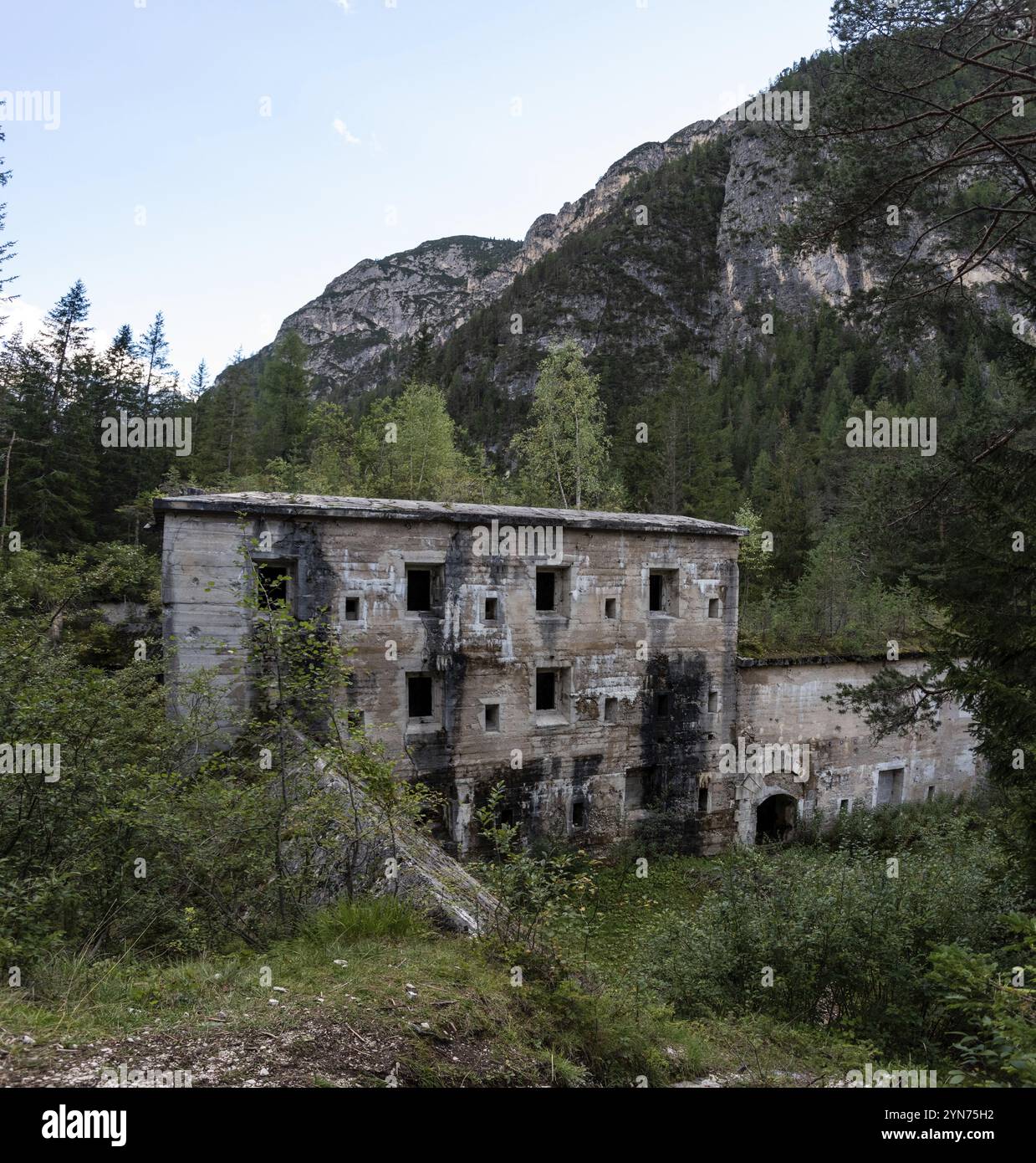 Iconic fortress Landro in the Dolomite Alps in South Tirol, an ...