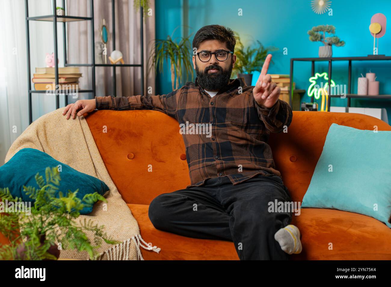 Displeased upset Indian young man reacting to unpleasant awful idea ...