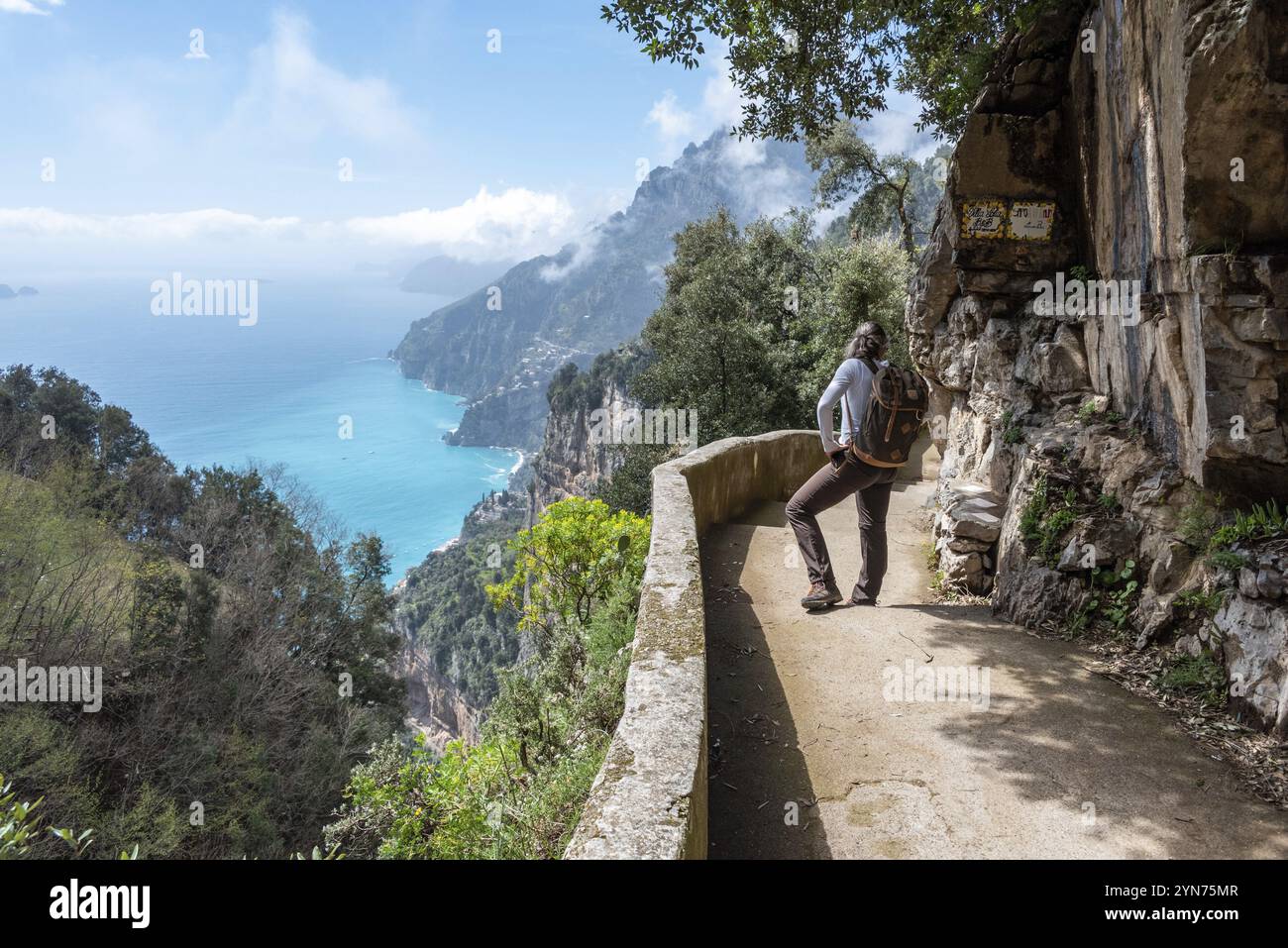 Hiking the famous path Sentiero degli Dei, the path of Gods at the ...