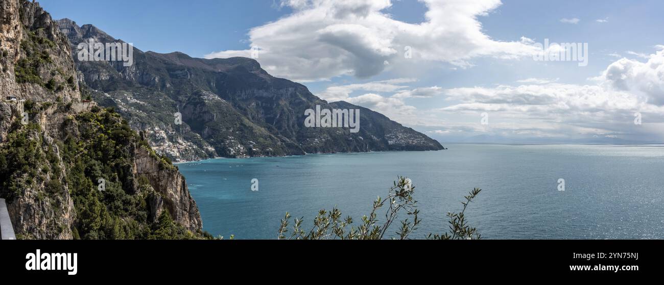 Famous panoramic view of the Amalfi Coast, Southern Italy Stock Photo ...