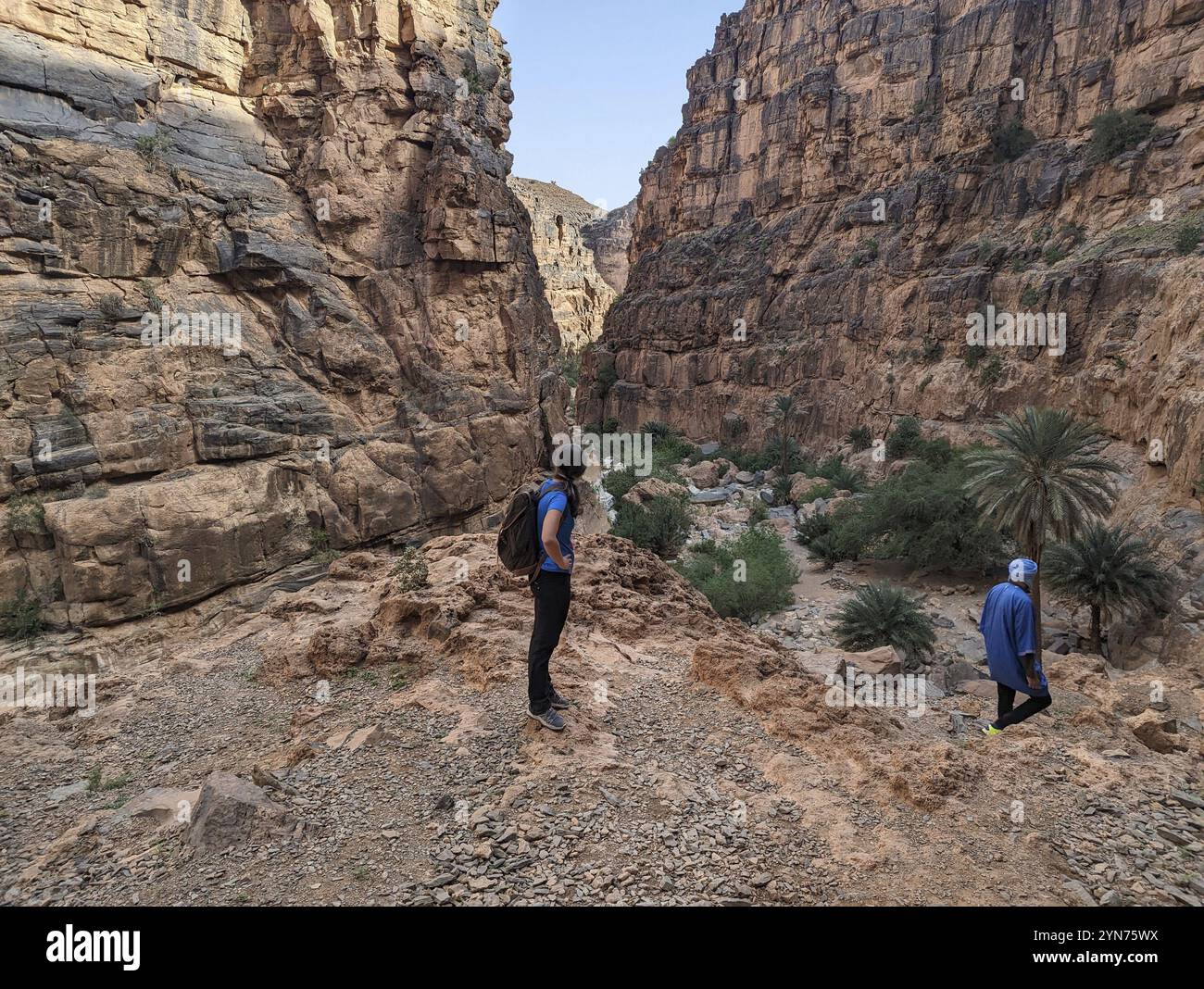 Hiking through the iconic Amtoudi canyon in the Anti-Atlas, Morocco ...