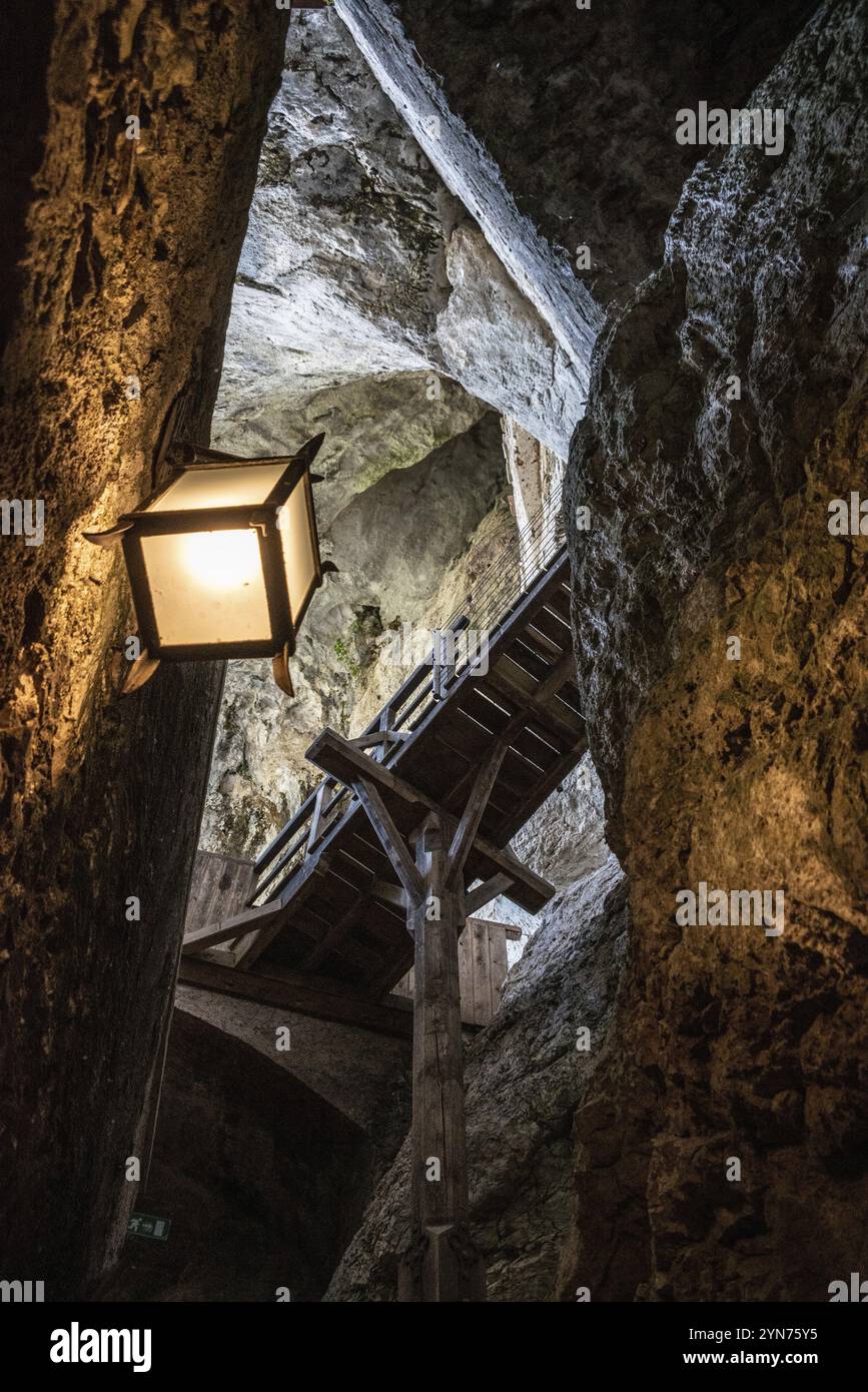 Famous medieval cave castle in Predjama, Slovenia, Europe Stock Photo ...