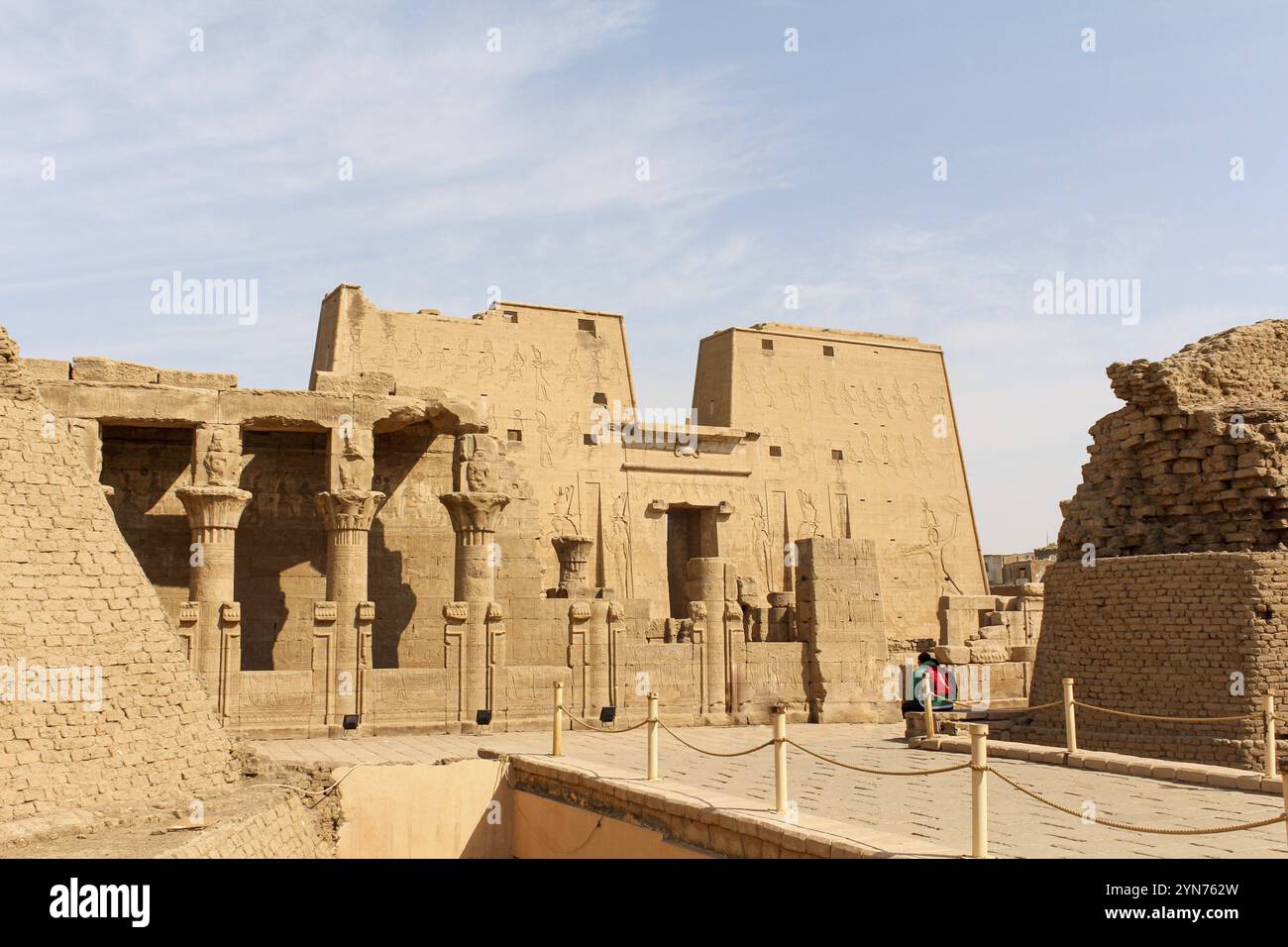 Ruins in front of Horus temple in Edfu, Egypt, Africa Stock Photo - Alamy