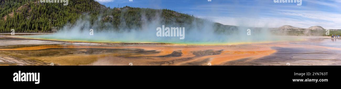 Famous Grand Prismatic Spring basin in Yellowstone National Park, USA ...