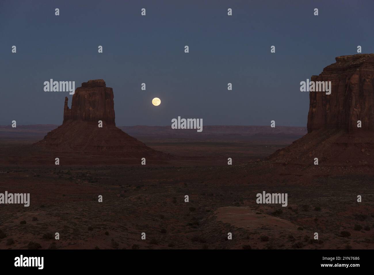 Full moon over the famous Monument Valley in Arizona, USA, North ...