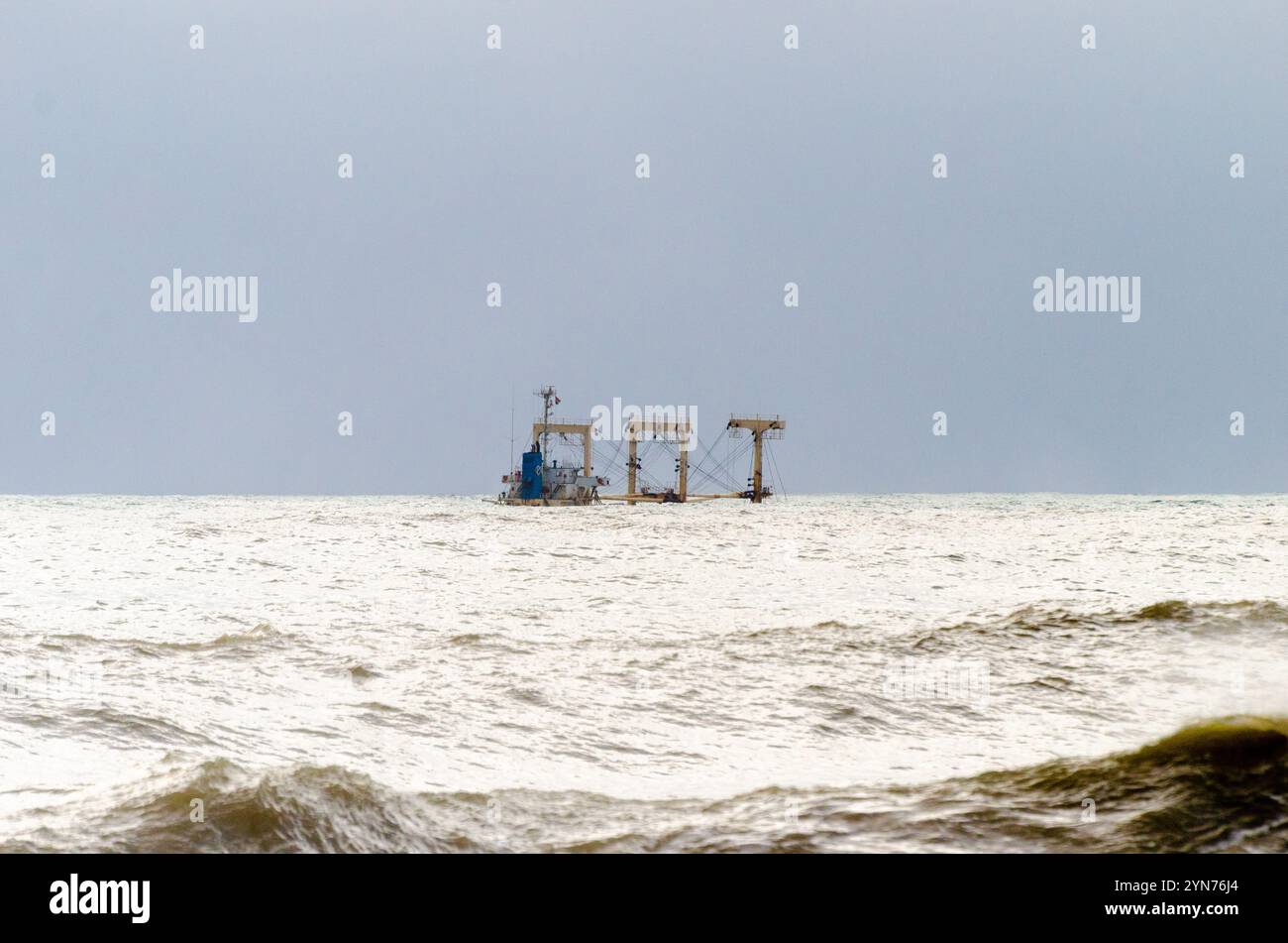 Visible portion of a ship that ran aground Stock Photo - Alamy
