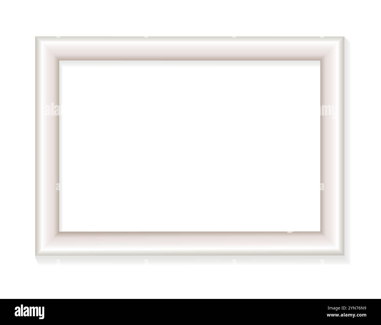 Realistic elegant rectangular white smooth picture frame. Vector ...