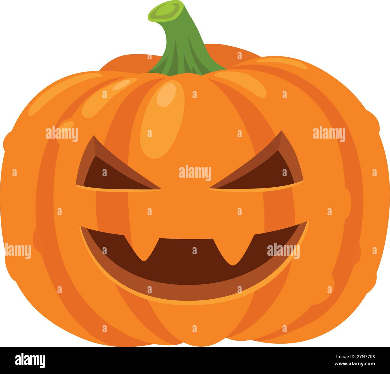 Halloween pumpkin carving showing a scary face with sharp teeth ...