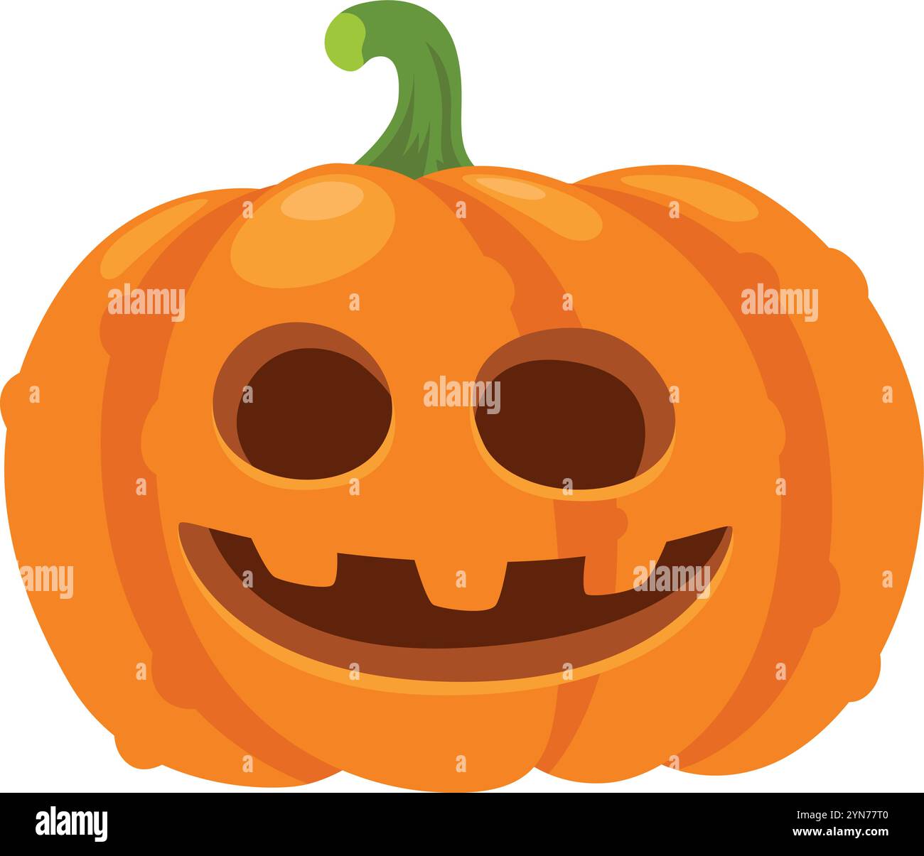 Halloween pumpkin carving with large triangular eyes and a wide smiling ...