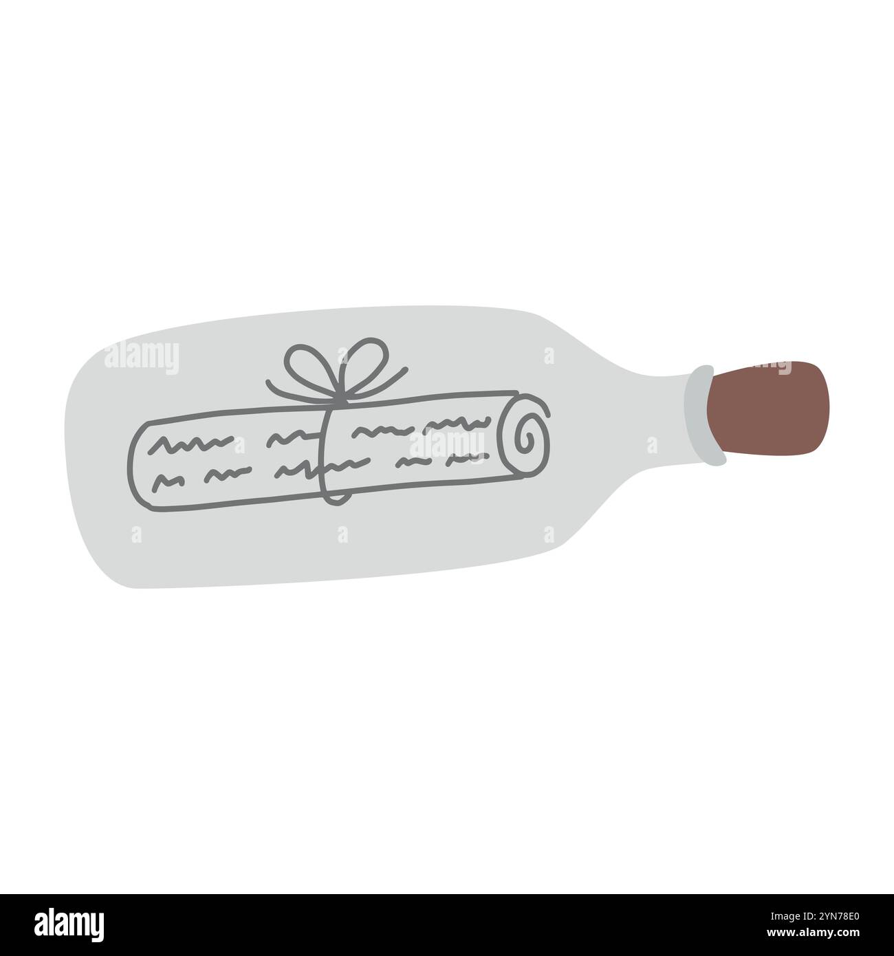 Bottle with a letter. Message in a bottle in flat design Stock Vector ...