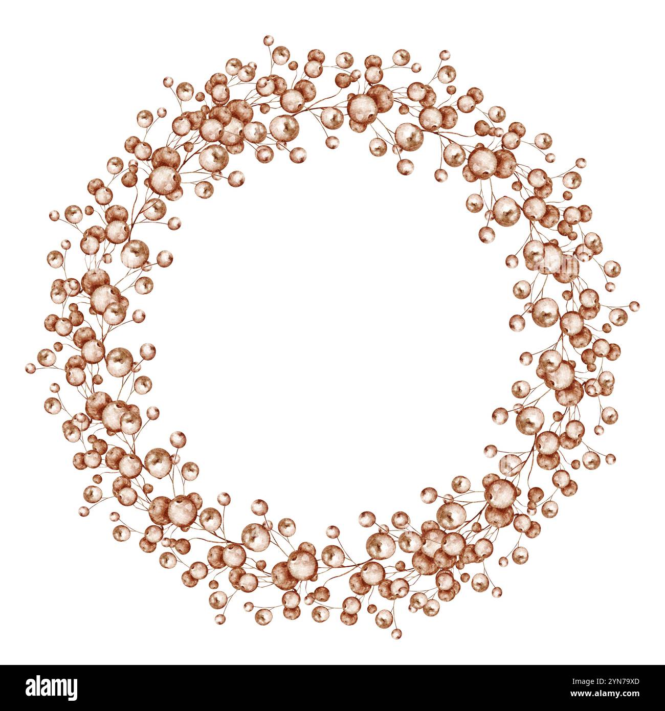 Berry branch round frame Cut Out Stock Images & Pictures - Alamy