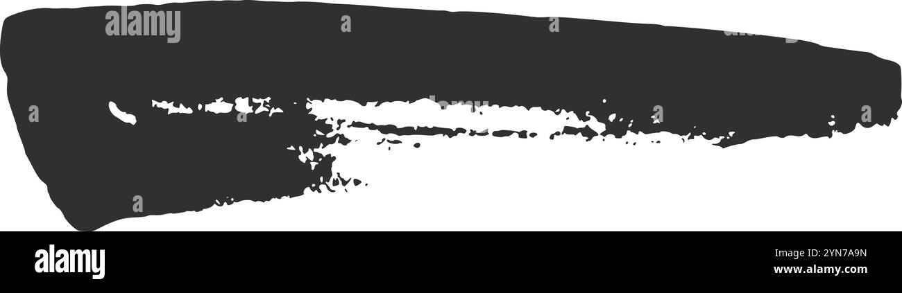 Wide black brush stroke with a textured edge creates a dramatic ...