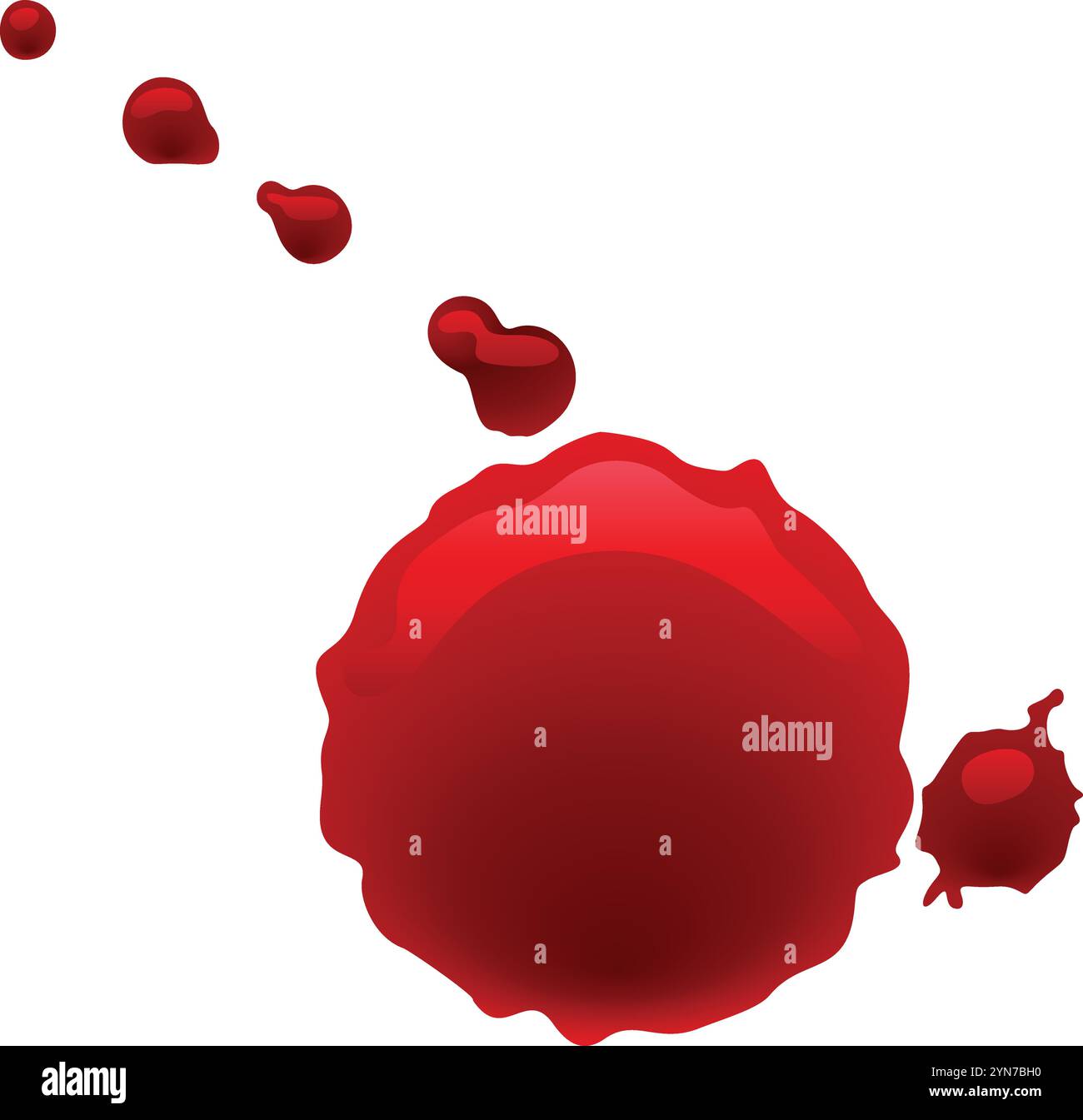 Blood drops are dripping and forming a large blood stain against a ...