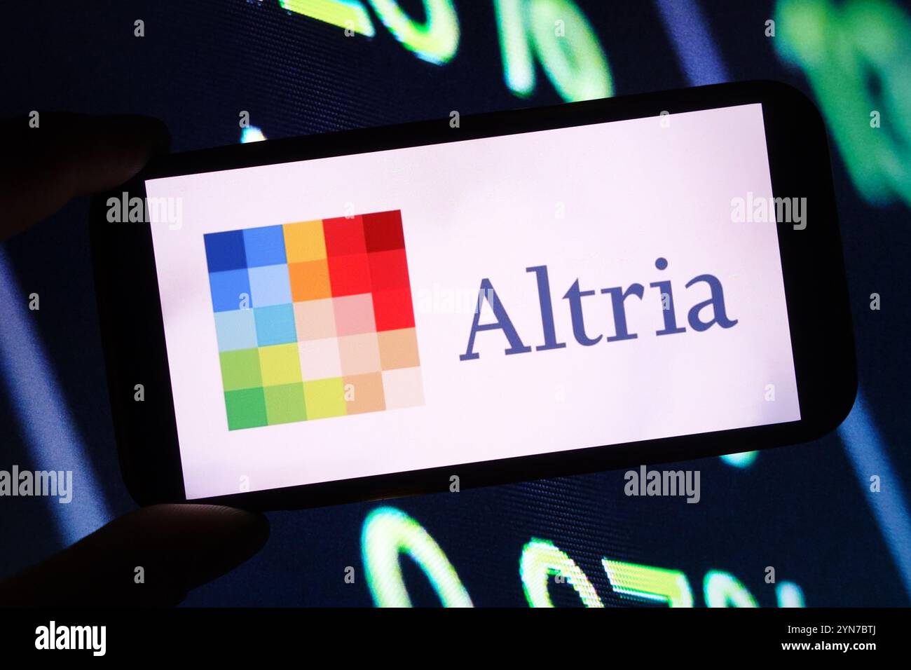 In this photo illustration, the Altria Group company logo is seen ...