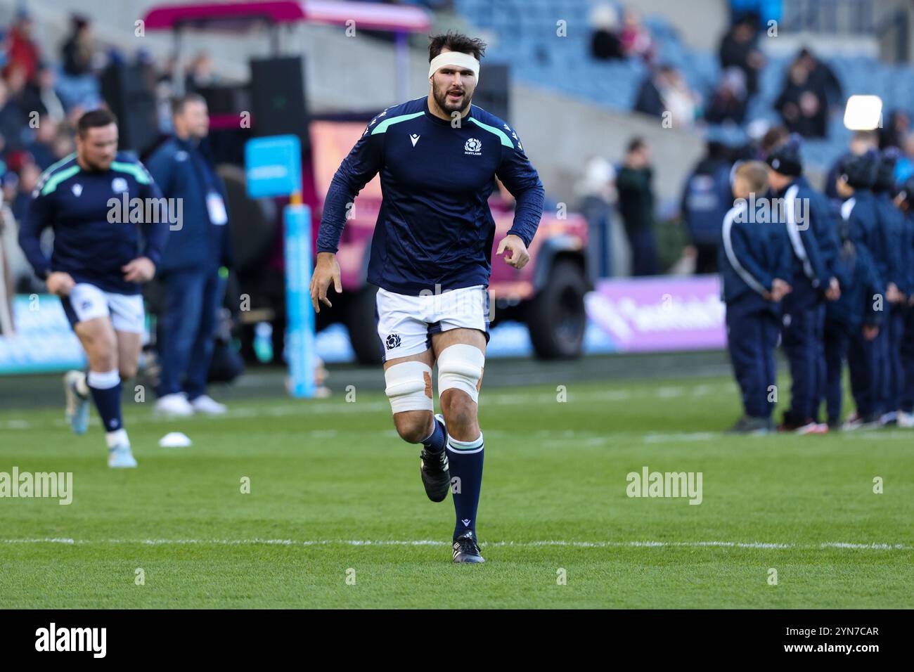 Edinburgh, Scotland. 24th November 2024. Grant Gilchrist warms up for ...