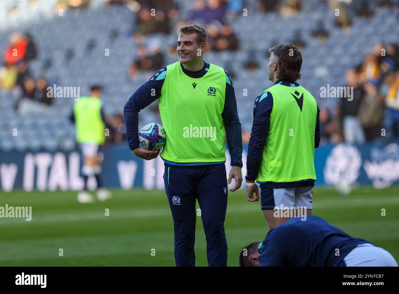 Edinburgh, Scotland. 24th November 2024. Stafford McDowell warms up ...