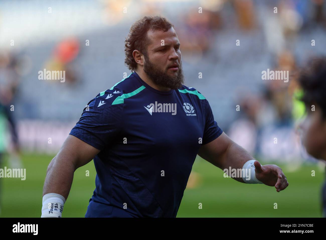 Edinburgh, Scotland. 24th November 2024. Pierre Schoeman warms up ...