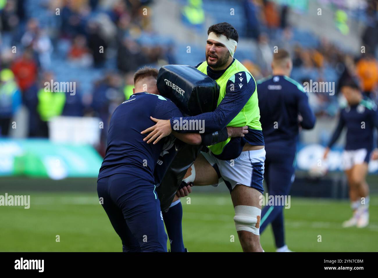 Edinburgh, Scotland. 24th November 2024. Alex Samuel warms up before ...