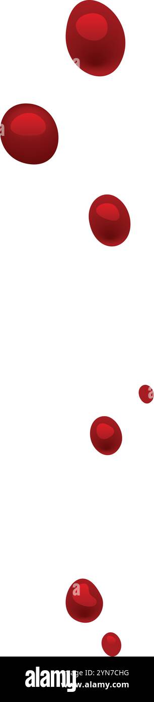 Red blood cells are flowing on a white background, creating a medical ...