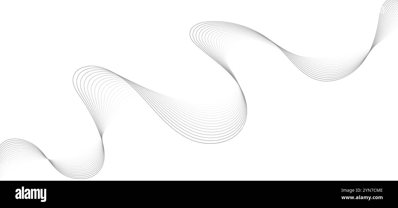 Abstract wave lines background, graphic thin curves design element ...