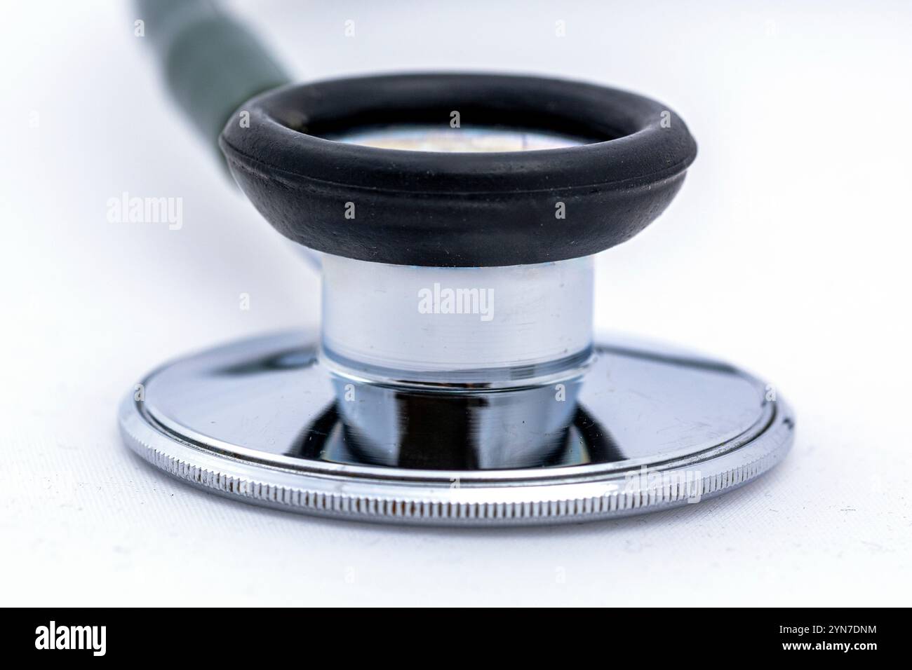 Macro View of Stethoscope Chest Piece on White Surface Stock Photo - Alamy