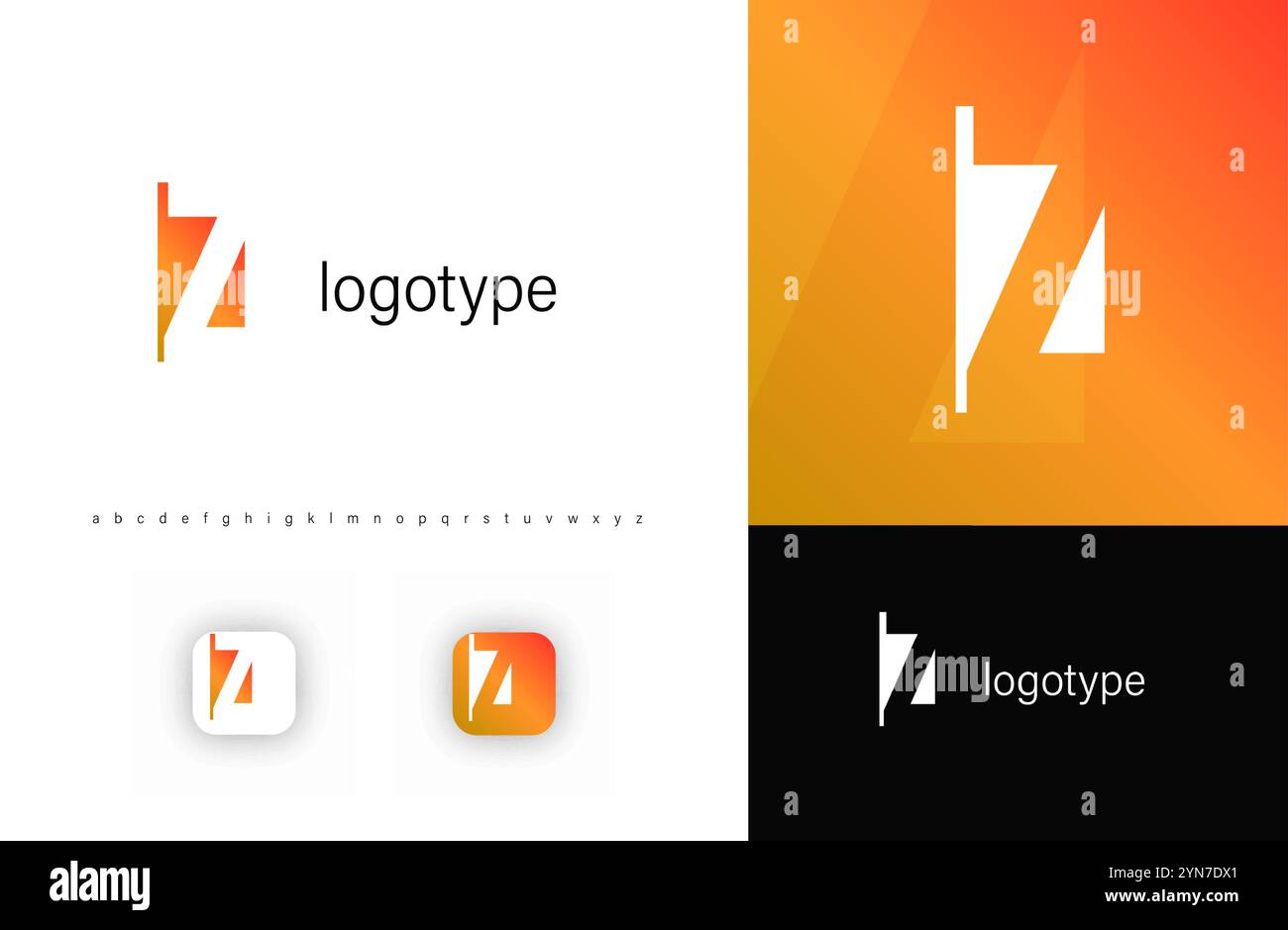 Abstract monogram letter Z in negative space style with minimalistic ...