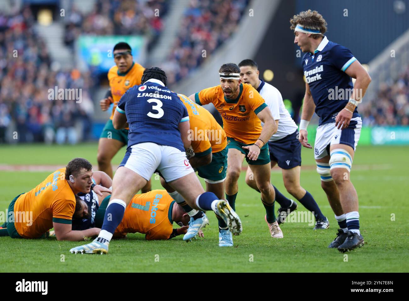 Edinburgh, Scotland. 24th November 2024. Jake Gordon pushes his ...