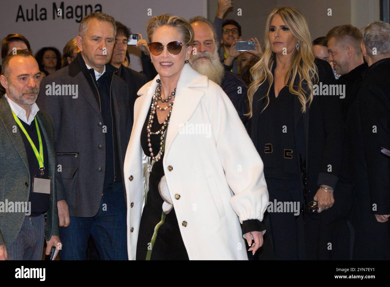 Turin, Italy. 24th Nov, 2024. American actress Sharon Stone arrives at ...