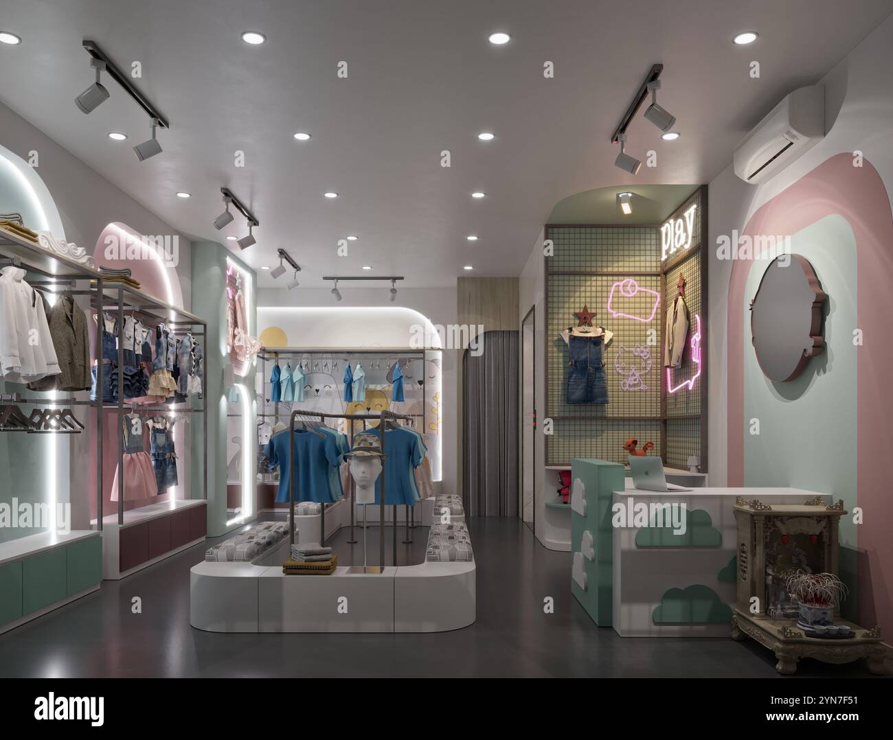 3d render retail shop Stock Photo - Alamy