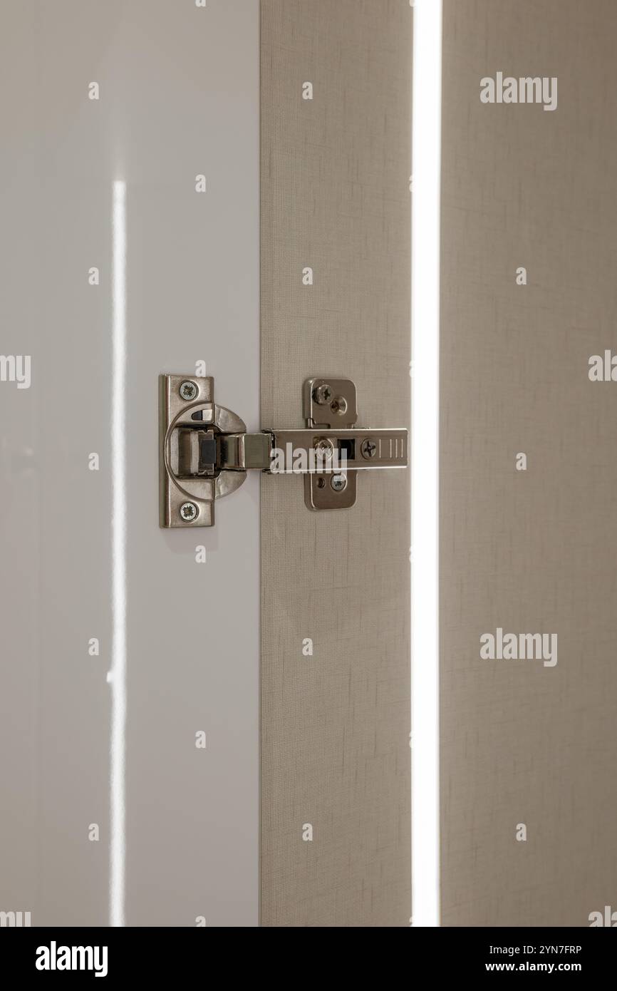 The installation process of a modern door hinge, showcasing elegance ...